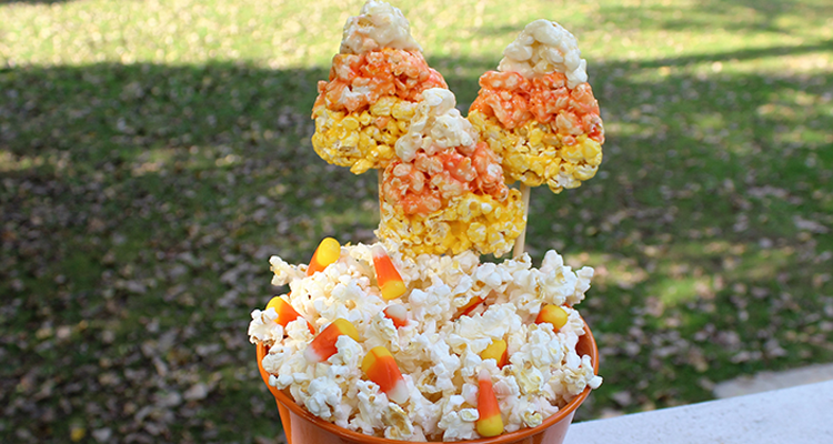 Candy Corn Popcorn Pops